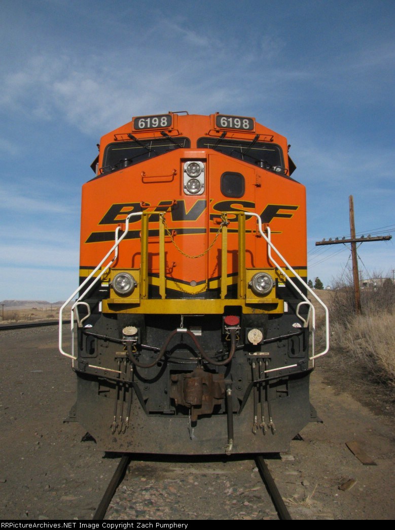 Tied Down BNSF Helper Locomotive